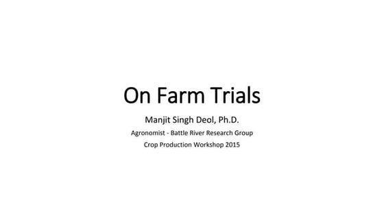 Layout of Agricultural field experiments | PDF | Physics | Science
