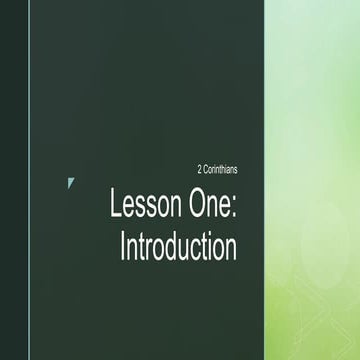 2 Corinthians 1:1-2 Introduction | PPTX | Christianity | Religion ...