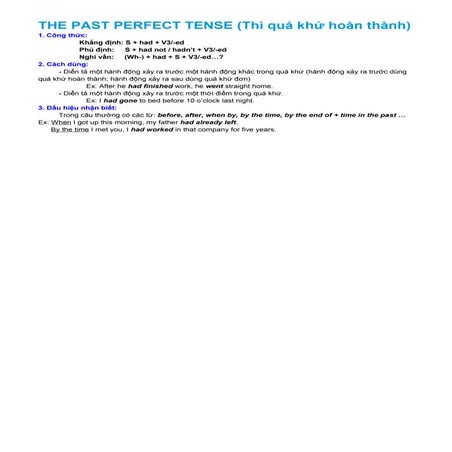 012 the past perfect tense | PDF