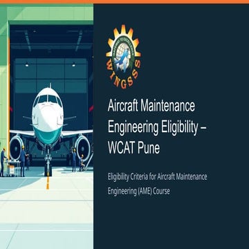 Eligibility Criteria for Aircraft Maintenance Engineering (AME) Course ...