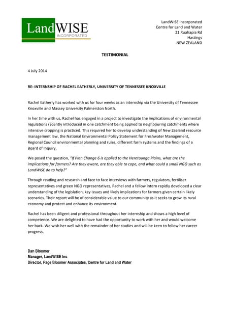 Testimonial Internship NYC English | PDF