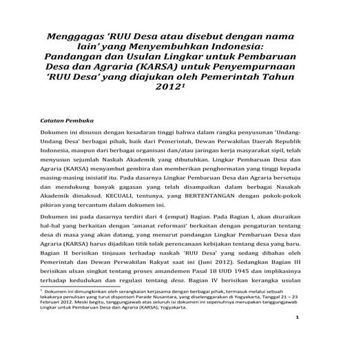 Kajian RUU Desa | PDF