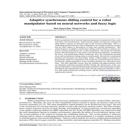 Adaptive Synchronous Sliding Control For A Robot Manipulator Based On