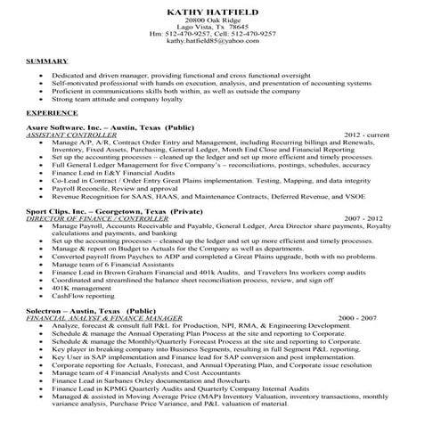 Kathy Hatfield resume | PDF