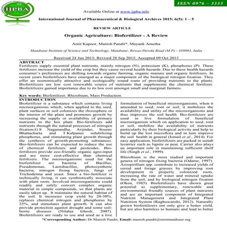 paper biofertilizer | PDF