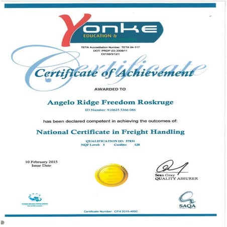CERTIFICATE IN FREIGHT HANDLING | PDF