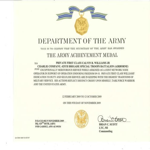 Army Achievement Medal | PPT