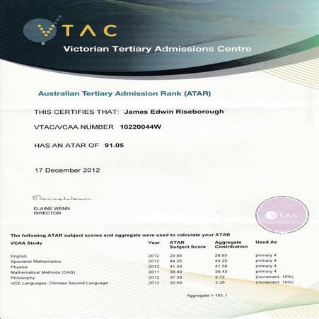 vtac_atar_cert | PDF