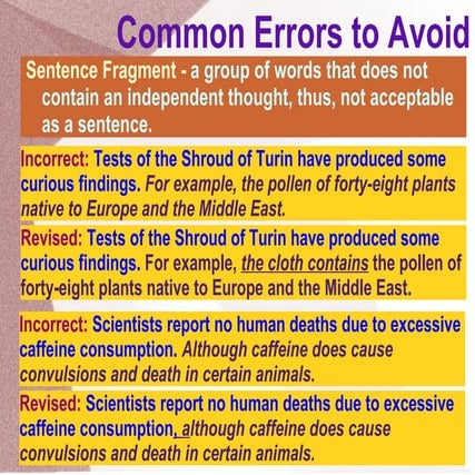 014 Common Errors | PPT