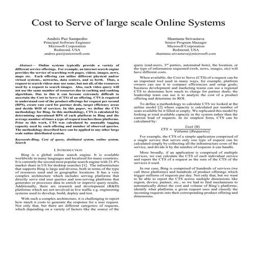 Cost to Serve of large scale Online Systems - final | PDF