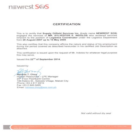 COE and JD SOS | PDF