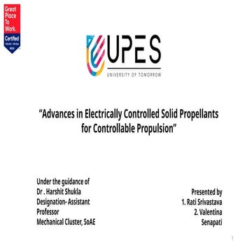 Electrically Controlled Solid Propellants | PPTX