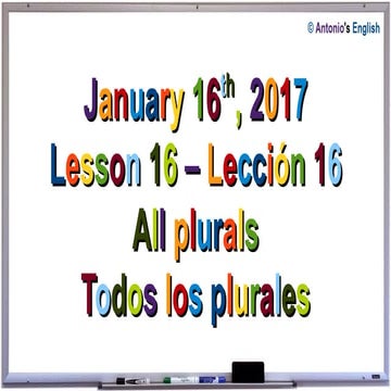 16. All plurals - Todos los plurales | PPT