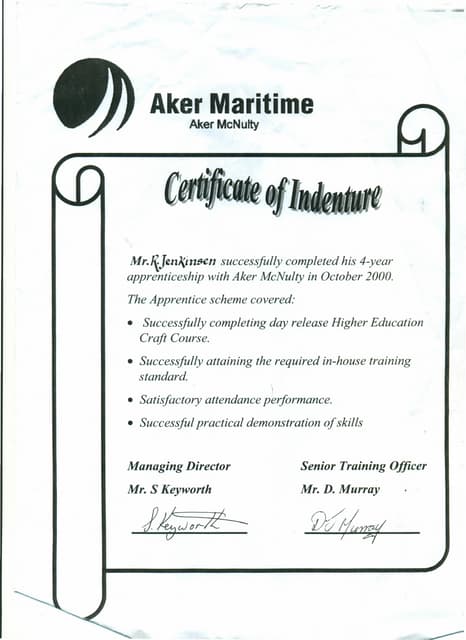 City & Guilds Engineering Achievement Certificate