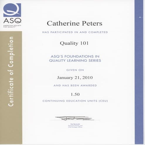 ASQ Certificate | PDF