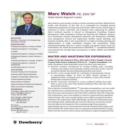 Marc Walch - Master Resume 05 31 16 | PDF