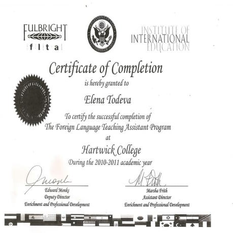 Fulbright Certificate Of Completion Pdf