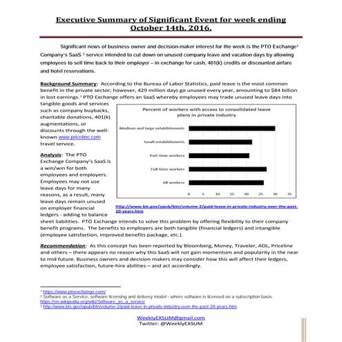 Weekly Exsum presentations