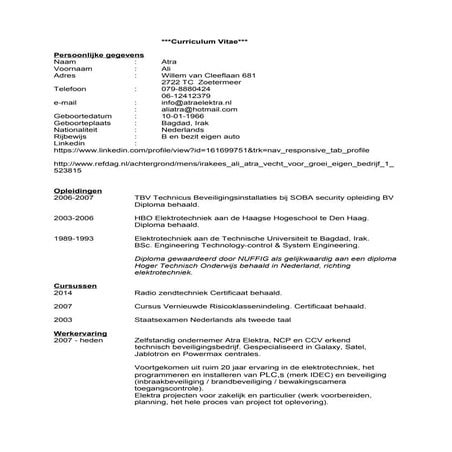 Curriculum vitae Mark Fransen | PDF