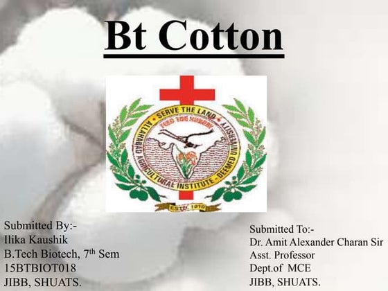 Bt Cotton Development Stages | PPT