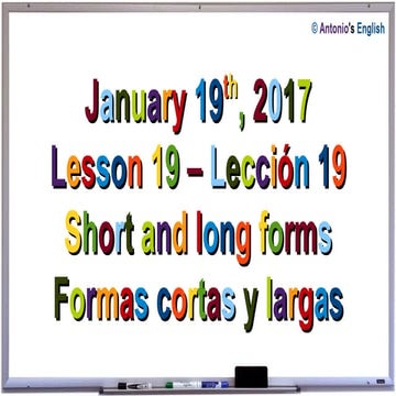 19. Short and long forms - Formas cortas y largas | PDF