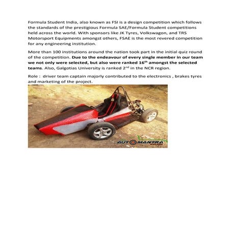 FSAE | PDF