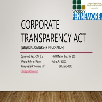 Corporate Transparency Act | PPTX
