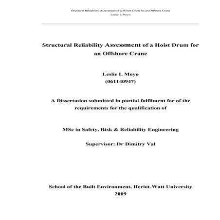 Structural Reliability Assessment of a Winch Drum for an Offshore Crane ...
