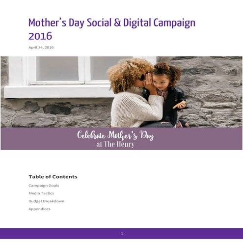 Mother's Day Digital Report | PDF