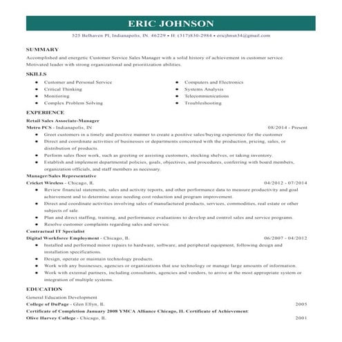 Eric Resume 1 | PDF