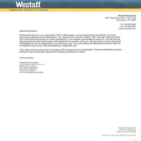 westaff Promotion 2005 2 | PDF