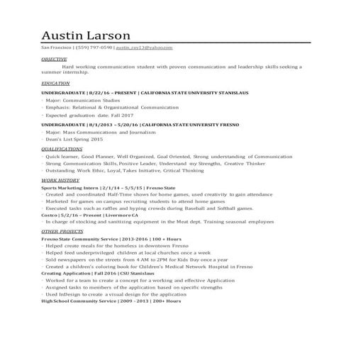 Austin Larson Resume 2017 | DOCX