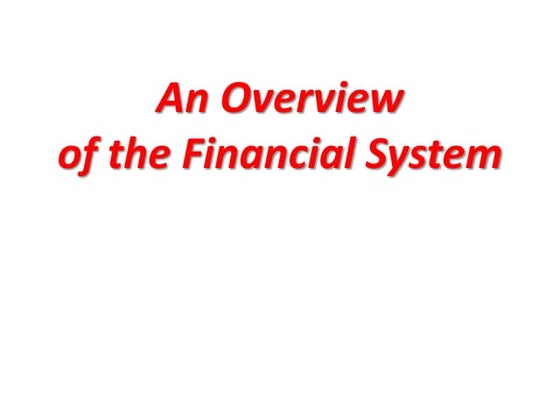 Overview of financial system | PDF
