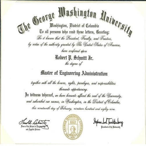 RPSchmitt GWU Diploma | PPT