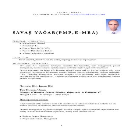 SavasYAGAR_CV_2015 | PDF