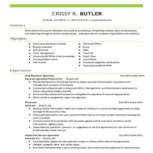 Crissy R. Butler Resume | DOCX