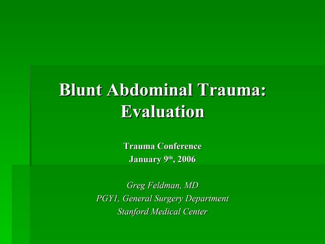 Blunt Abdominal Trauma | PPTX