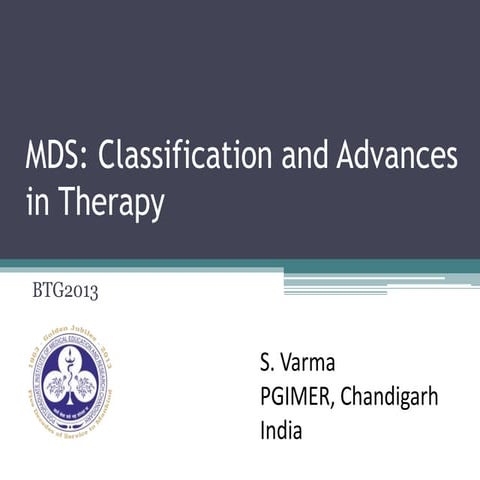 MDS Classification by Subhash Varma | PPTX