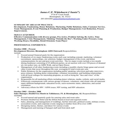 Jamie Whitehurst Resume (1) | PDF