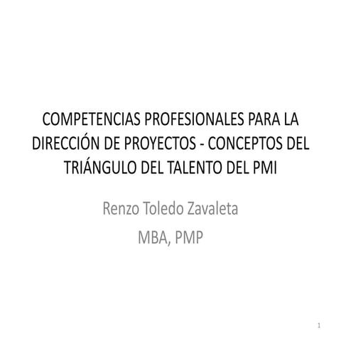 Competencias profesionales para la Dirección de Proyectos: Conceptos ...
