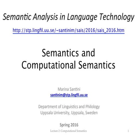 Semantics And Computational Semantics Ppt