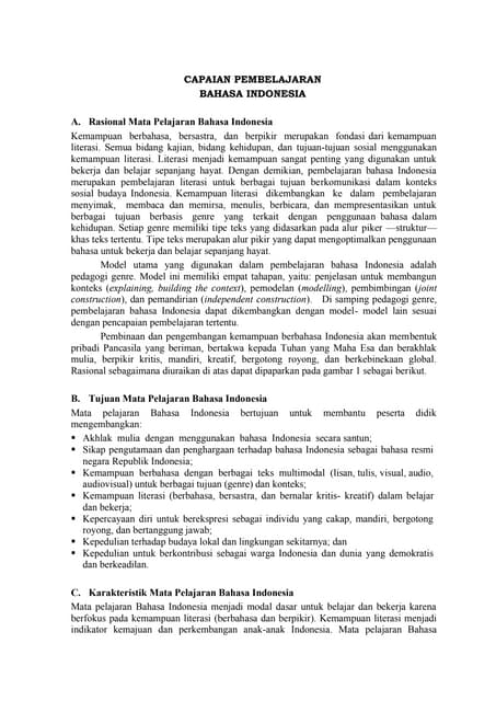 CP BAHASA INDONESIA FASE C KURIKULUM MERDEKA | DOC