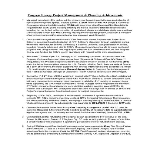 PEC Project Management Planning Achievements | PDF