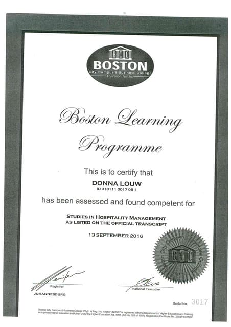 Hospitality Management Certificate N4 | PDF