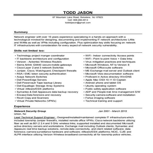 Todd D Jason Resume | DOCX