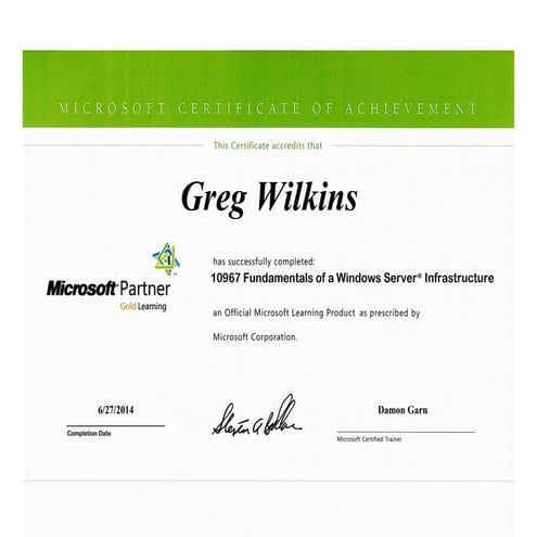 Windows Server Cert. | PPT