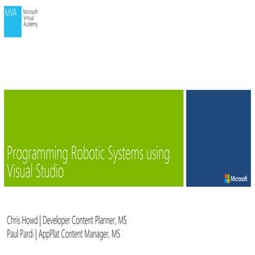 Embedded systems robotics and this mva training series | PPTX
