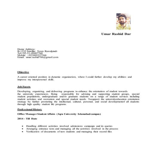 Umar Rashid Resume | DOCX