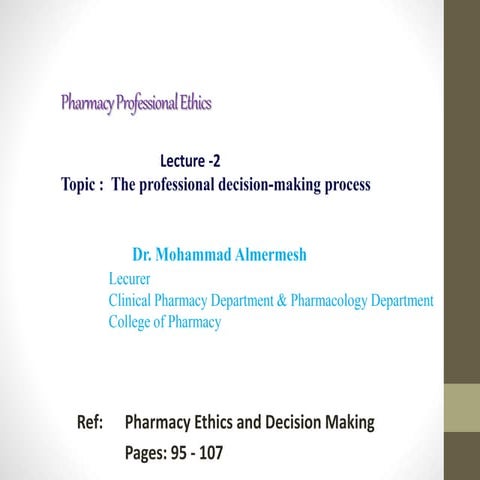 lecture 2 of professional decision making | PPTX