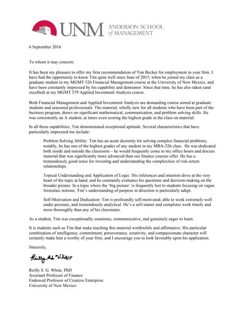 Theo Khayat Recommendation Letter | PDF